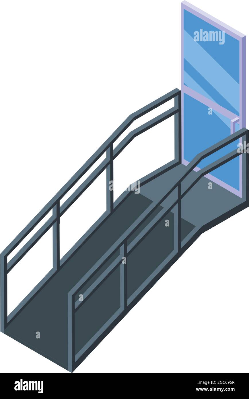 Hospital ramp icon isometric vector. Disabled accessible. Wheelchair ...