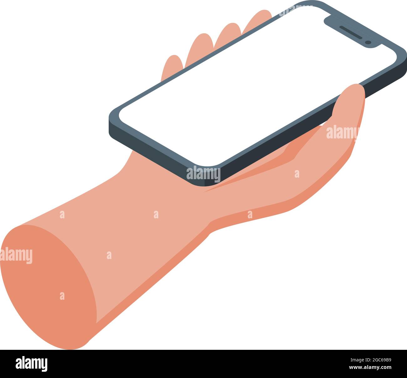 Buy smartphone icon isometric vector. Online shop. Home phone order ...