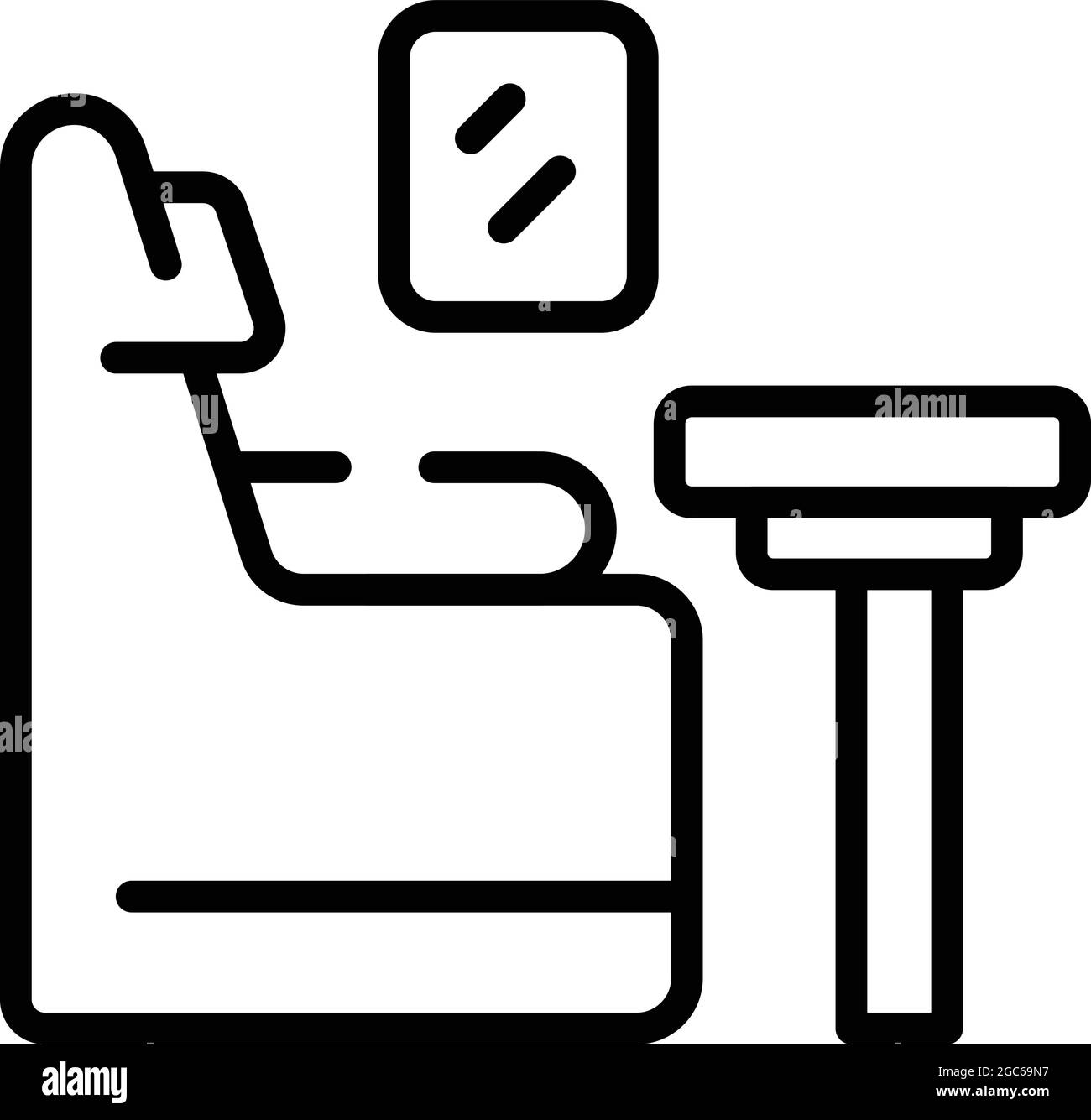 Airplane business seat icon outline vector. Window plane. Airline class ...
