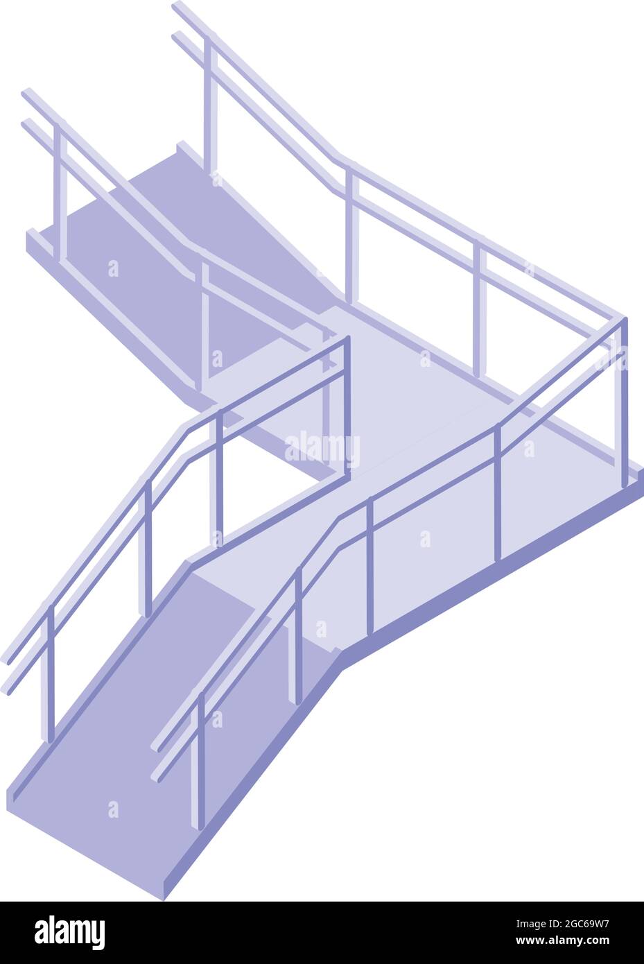 Long ramp icon isometric vector. Hospital disabled ramp. Acessible ...