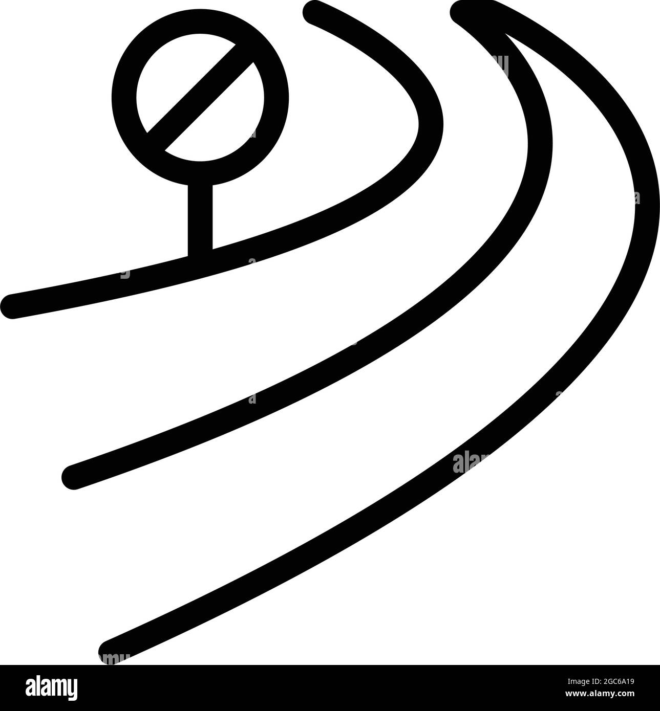 Curve road icon outline vector. Way winding, Journey highway Stock ...