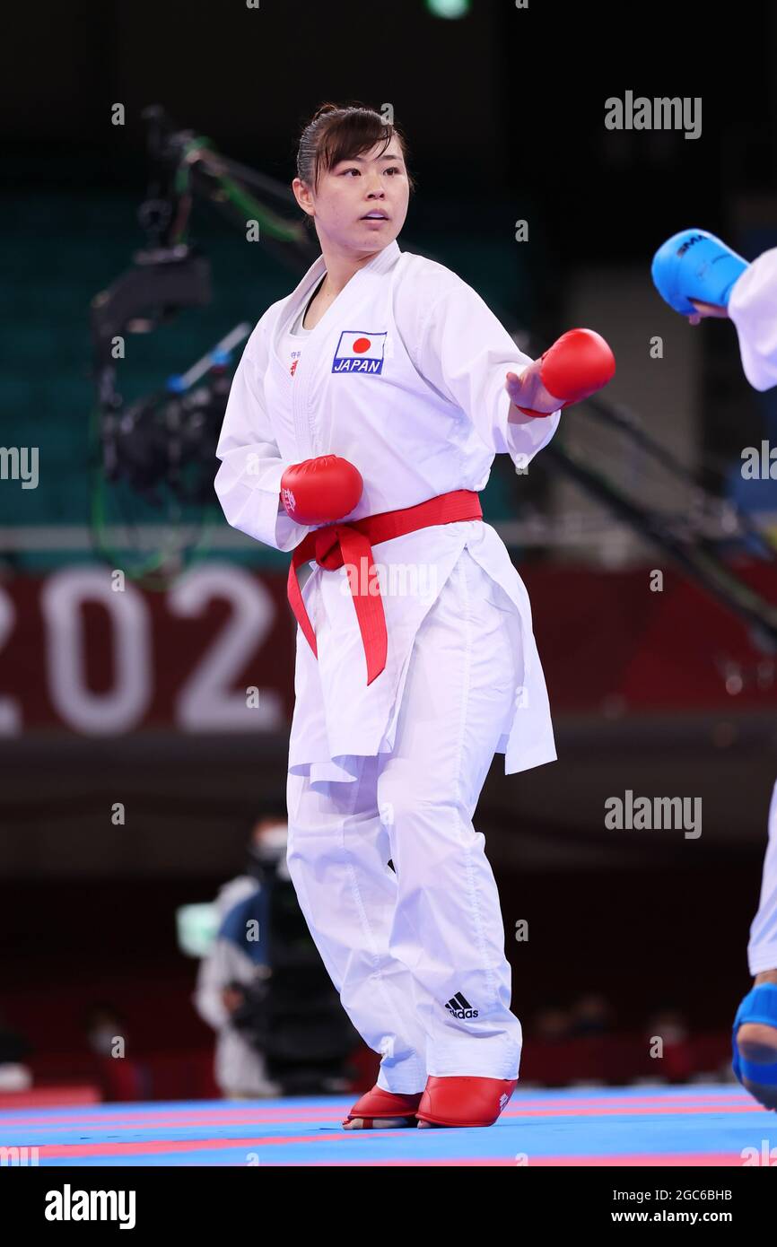 Tokyo, Japan. 7th Aug, 2021. Ayumi Uekusa (JPN) Karate : Women's Kumite ...