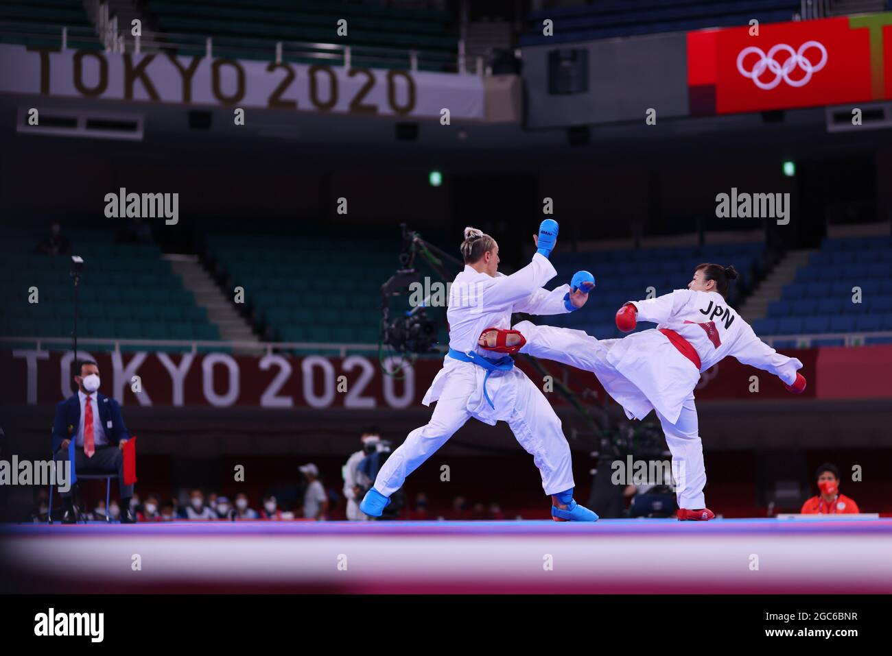 Tokyo, Japan. 7th Aug, 2021. Ayumi Uekusa (JPN) Karate : Women's Kumite ...