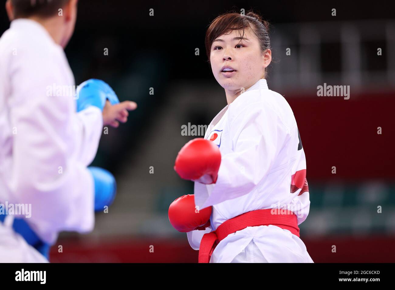 Tokyo, Japan. 7th Aug, 2021. Ayumi Uekusa (JPN) Karate : Women's Kumite ...