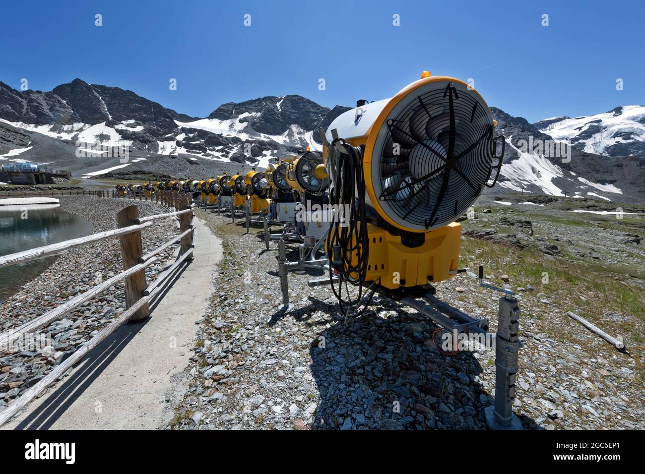 Snow cannons, Madriccio hut, South Tyrol, Italy Stock Photo - Alamy