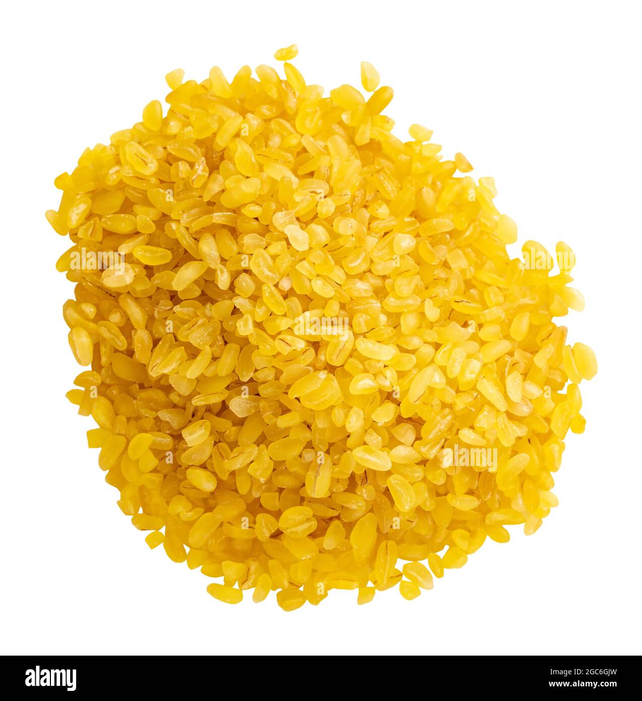 Raw Organic bulgur grains on white background. Pile Bulgur grains ...