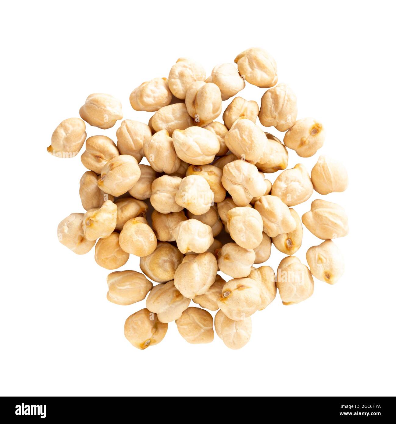 Organic uncooked chickpeas grains isolated on white background. on ...