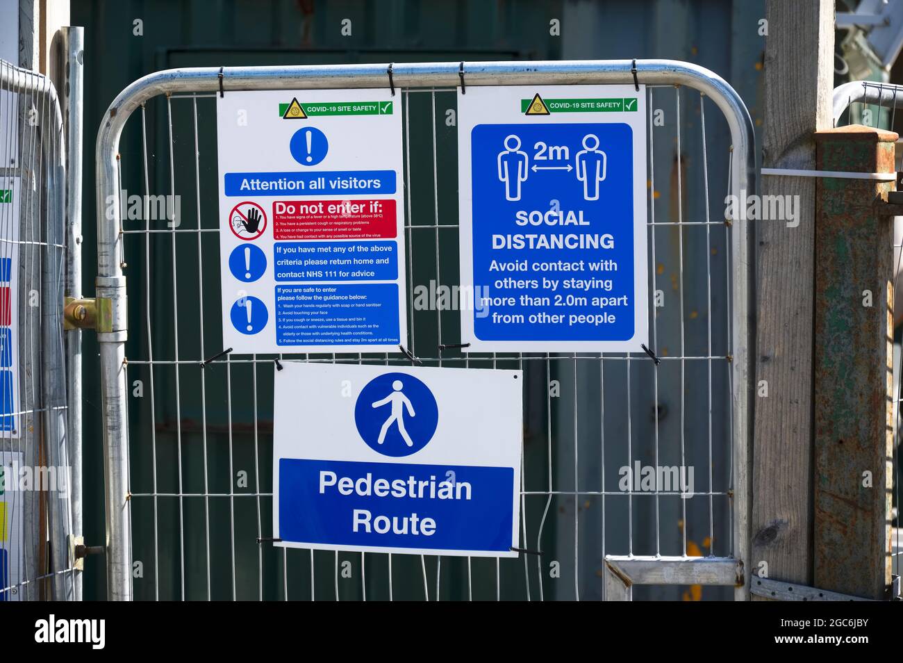 Construction site health and safety message rules sign board signage on ...
