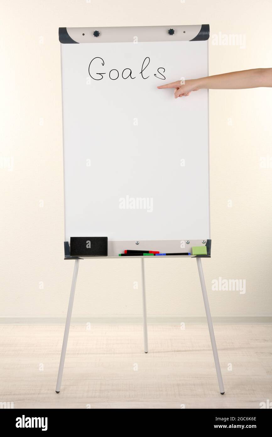 Flipchart in classroom Stock Photo - Alamy