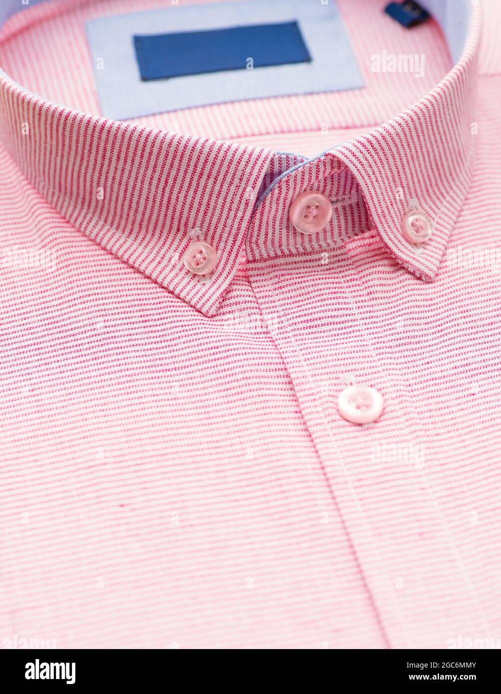 red shirt with a focus on the collar and button, close-up Stock Photo ...