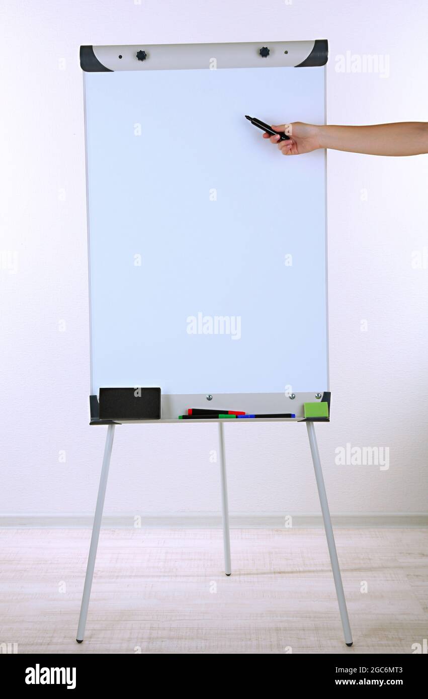 Flipchart in classroom Stock Photo - Alamy