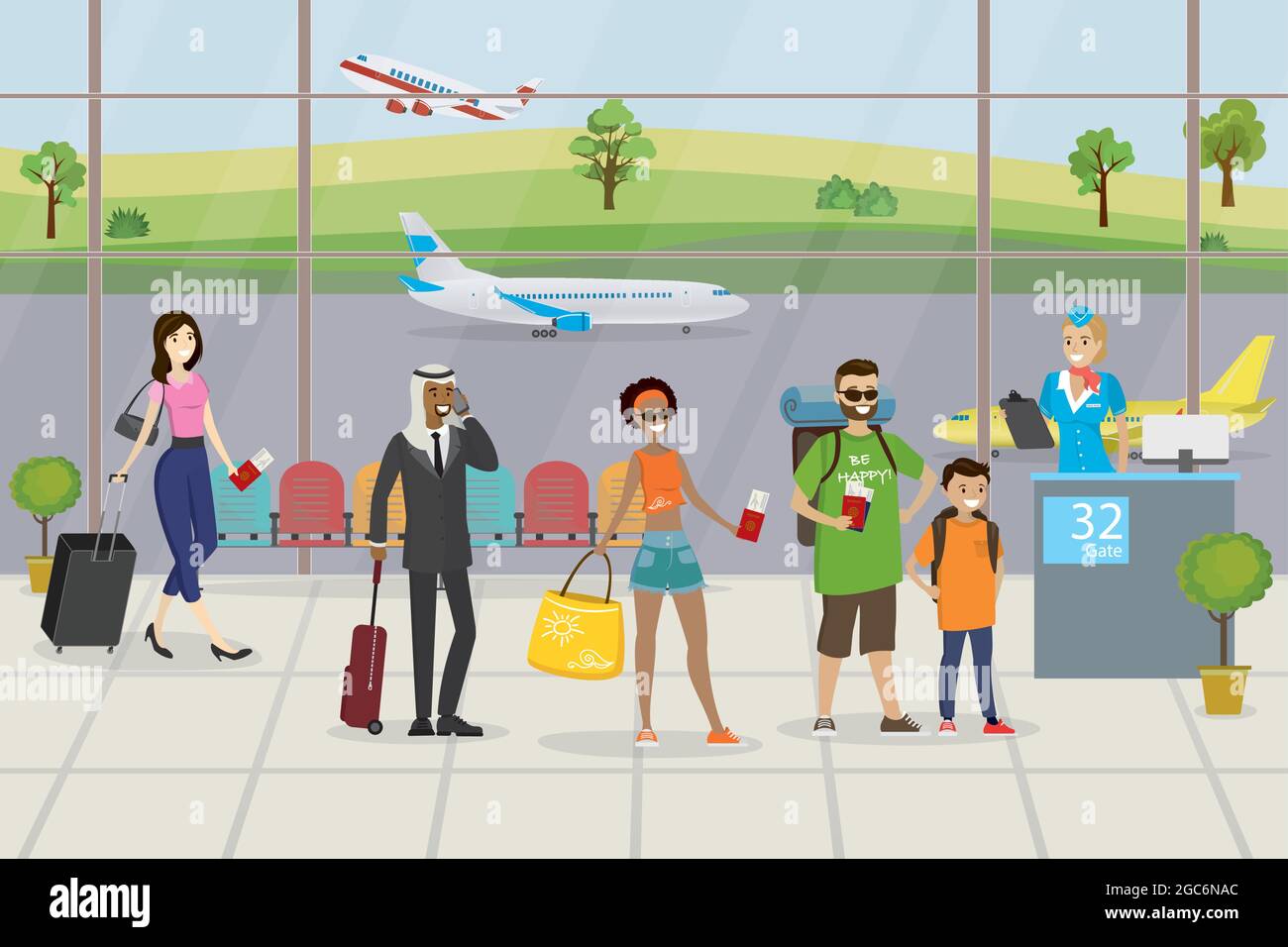 Take off queue Stock Vector Images - Alamy