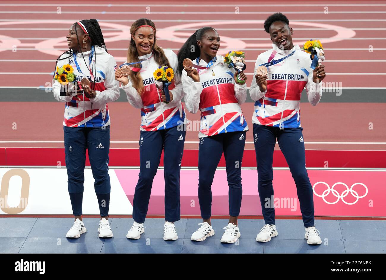 Left to right, Great Britain's Asha Philip, Imani-Lara Lansiquot, Dina ...