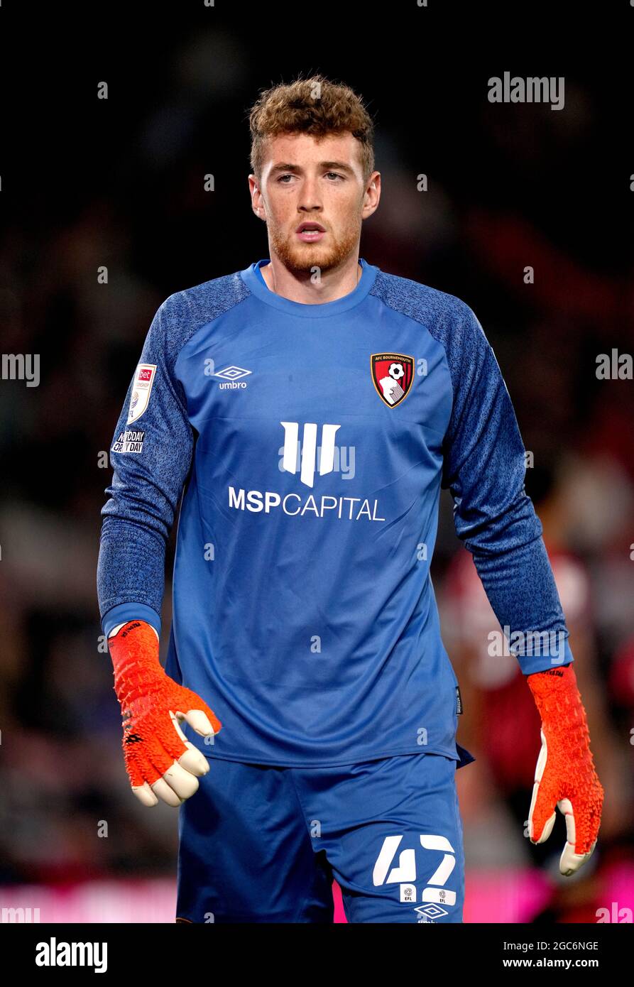 AFC Bournemouth's goalkeeper Mark Travers during the Sky Bet ...