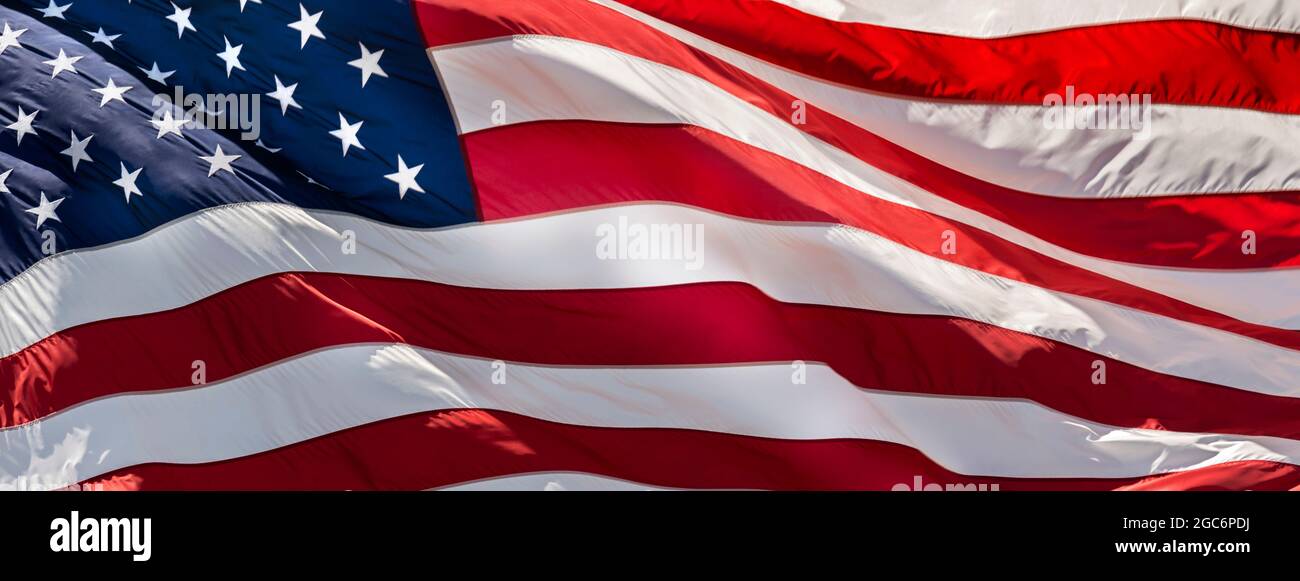 American flag in wind Stock Photo - Alamy
