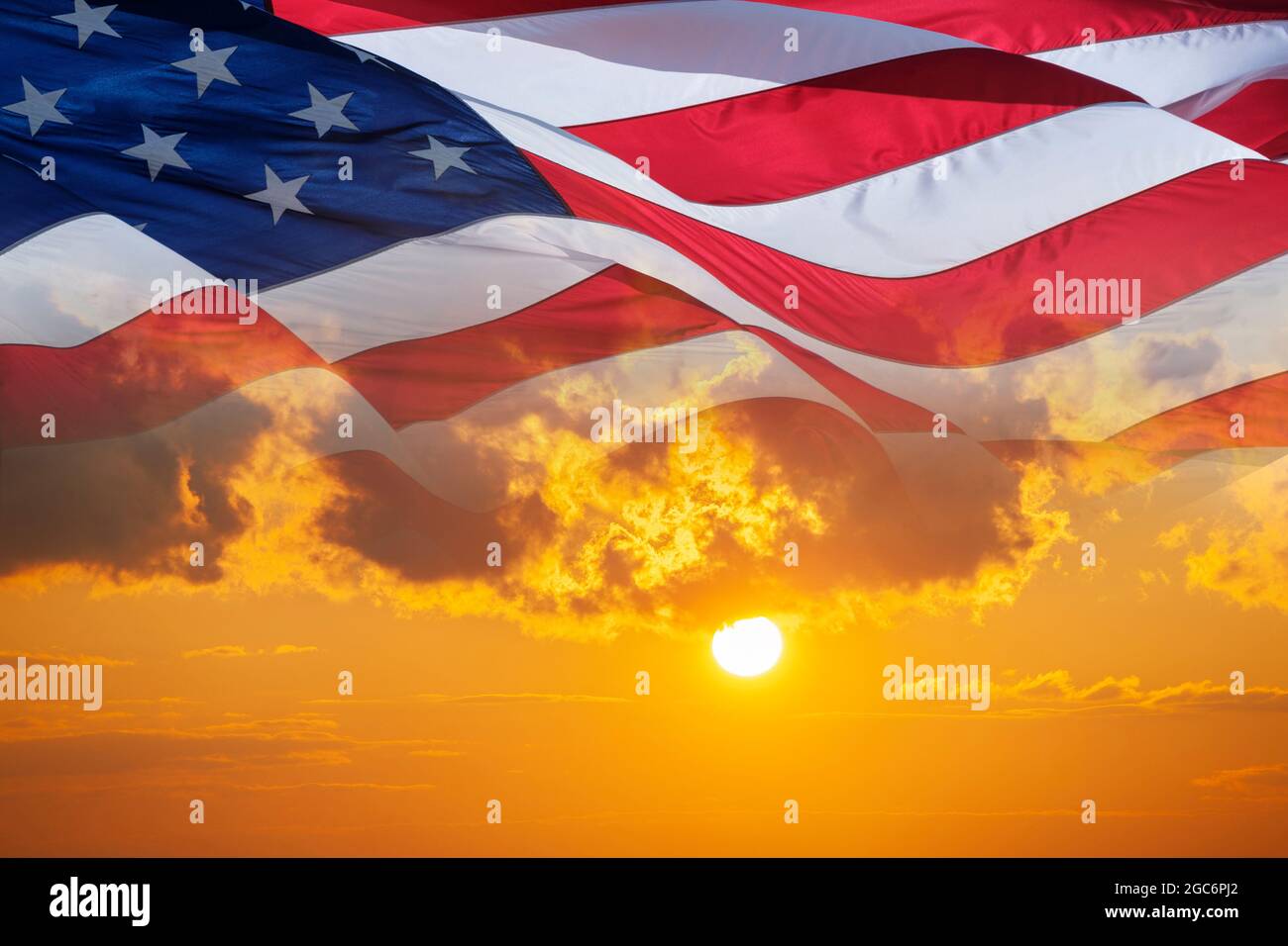 American flag at sunset hi-res stock photography and images - Alamy