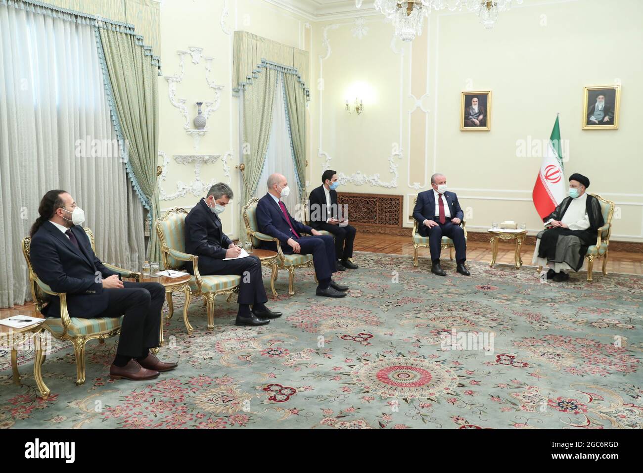 Tehran, Tehran, Iran. 5th Aug, 2021. Turkish Parliament Speaker MUSTAFA ...