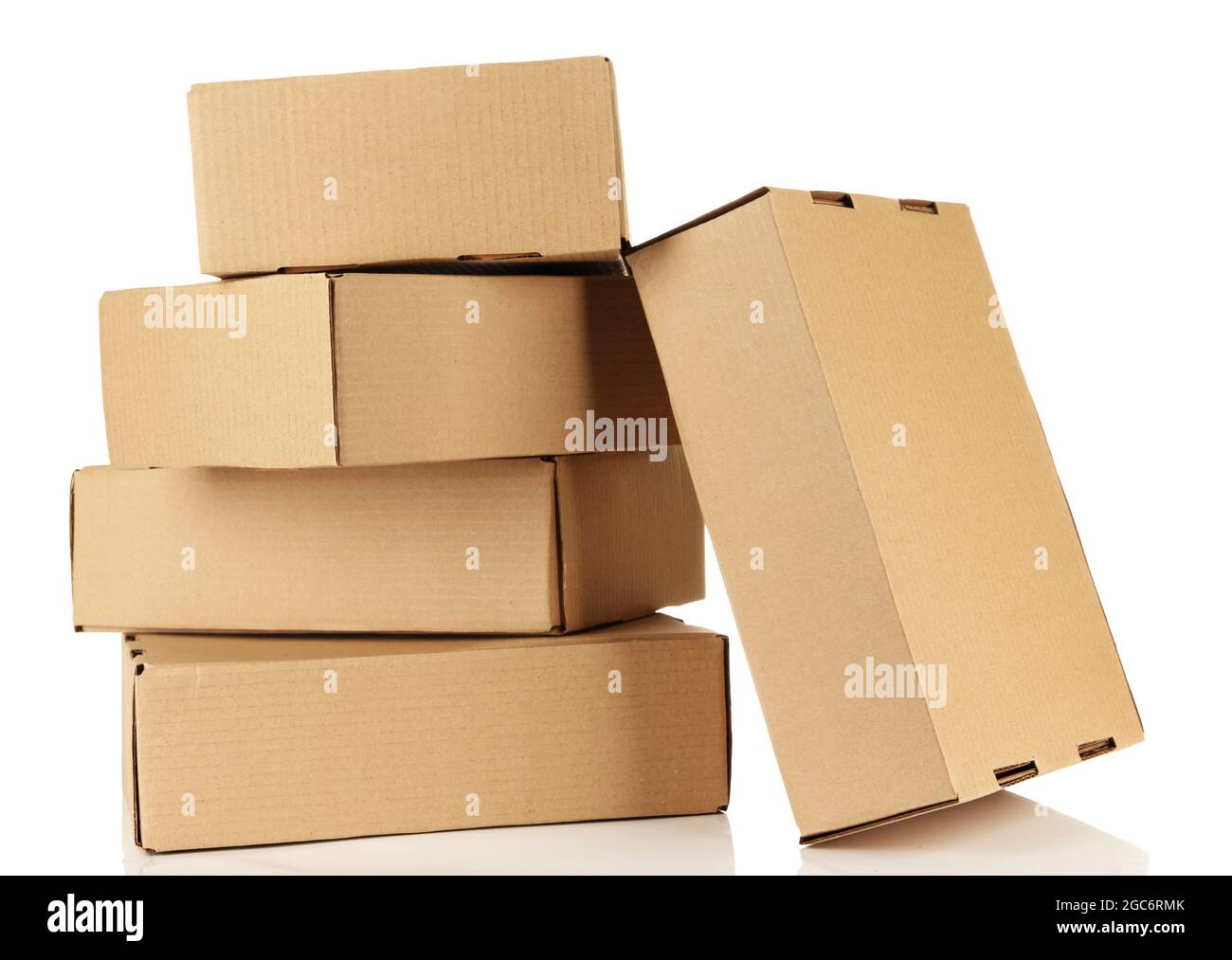 Parcels boxes, isolated on white Stock Photo - Alamy