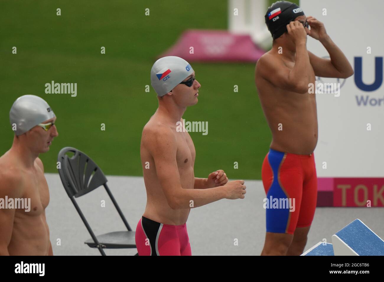 Czech Martin Vlach competes in swimming portion of the men's modern ...