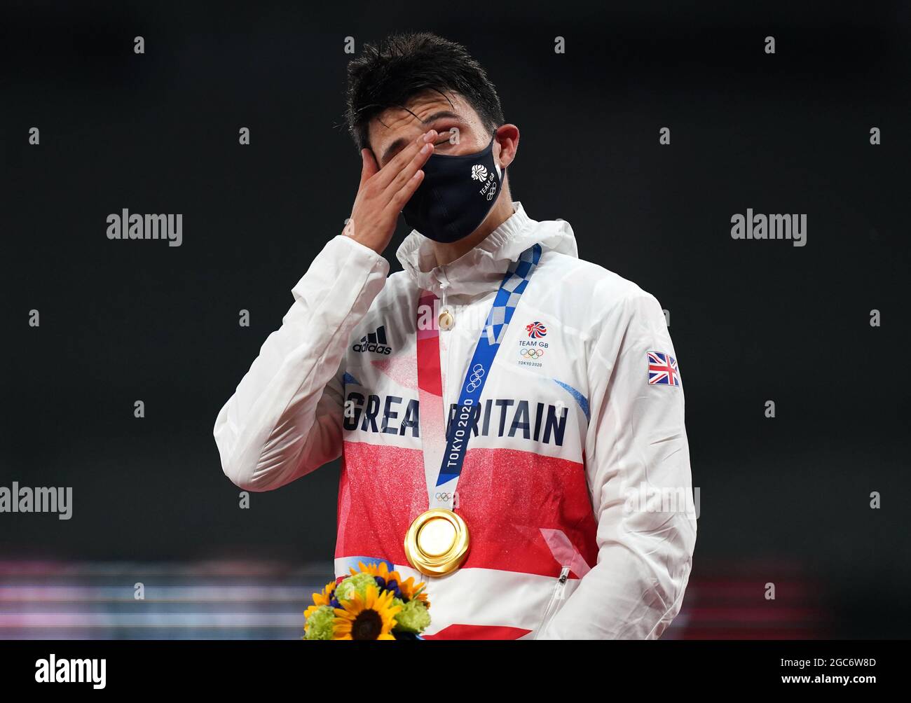 Joseph Choong of Great Britain with his gold medal following victory in ...
