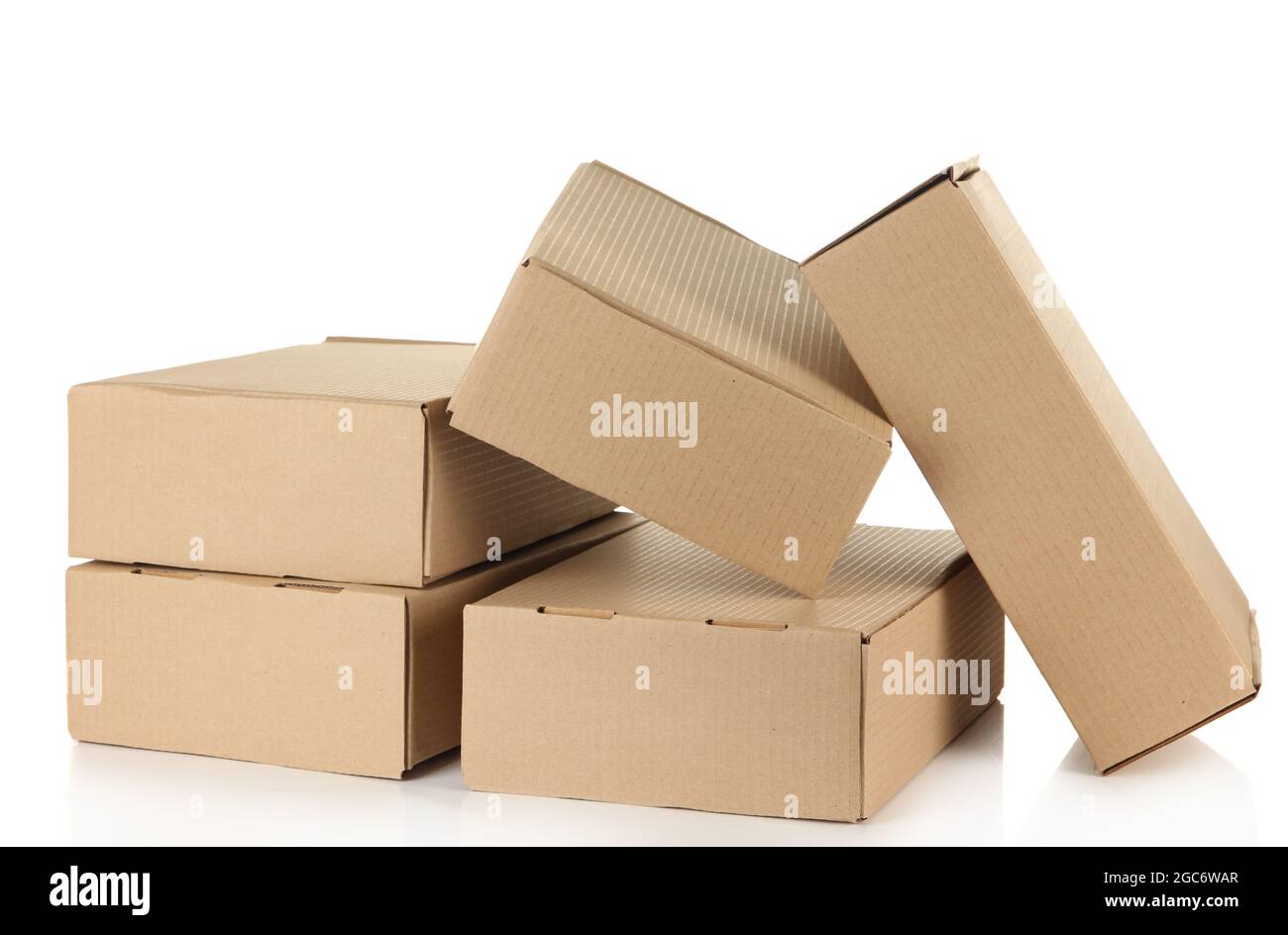 Parcels boxes, isolated on white Stock Photo - Alamy