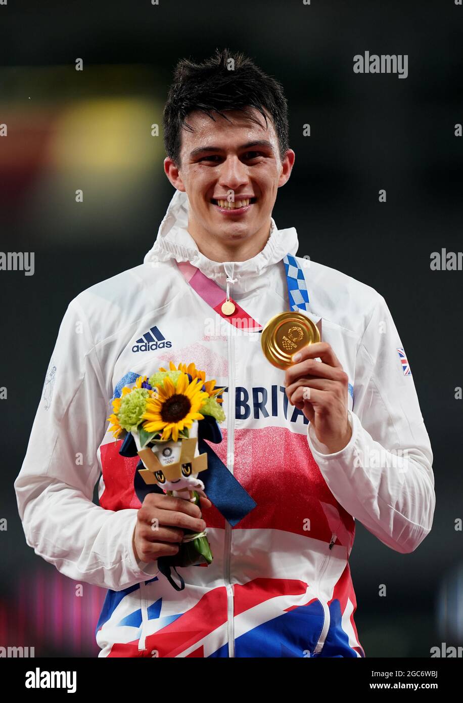Joseph Choong of Great Britain with his gold medal following victory in ...