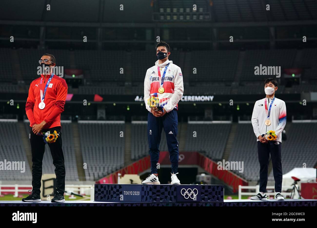 Joseph Choong of Great Britain with his gold medal following victory in ...