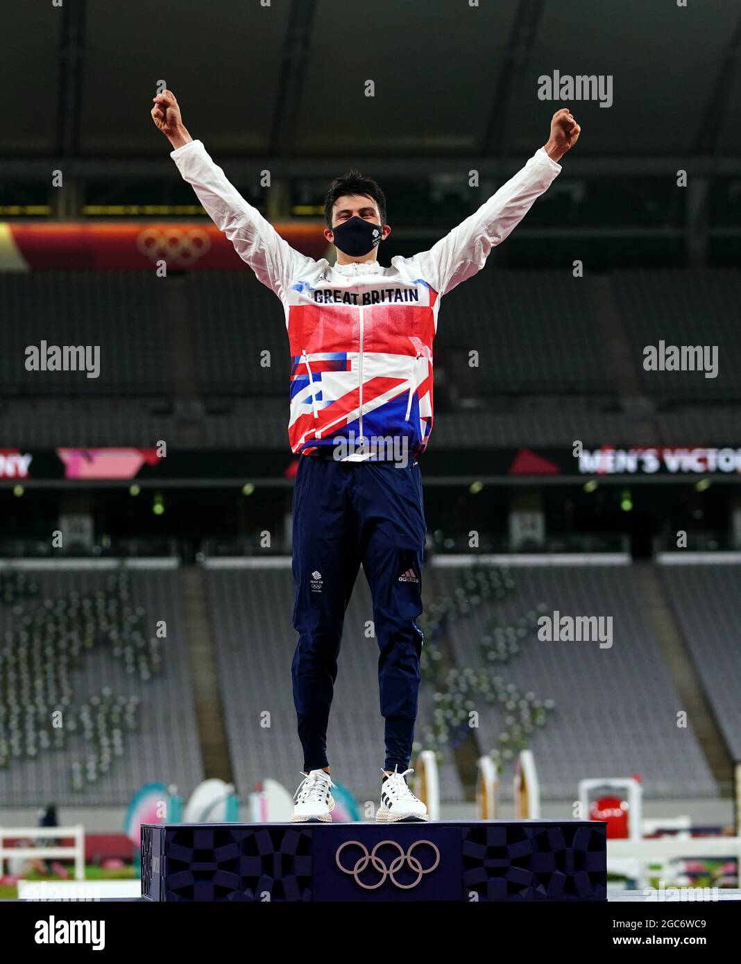Joseph Choong of Great Britain with his gold medal following victory in ...