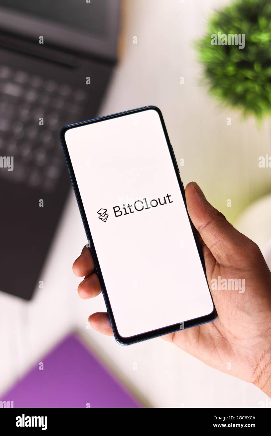 Assam, India - August 6, 2021 : Bitclout logo on phone screen stock ...