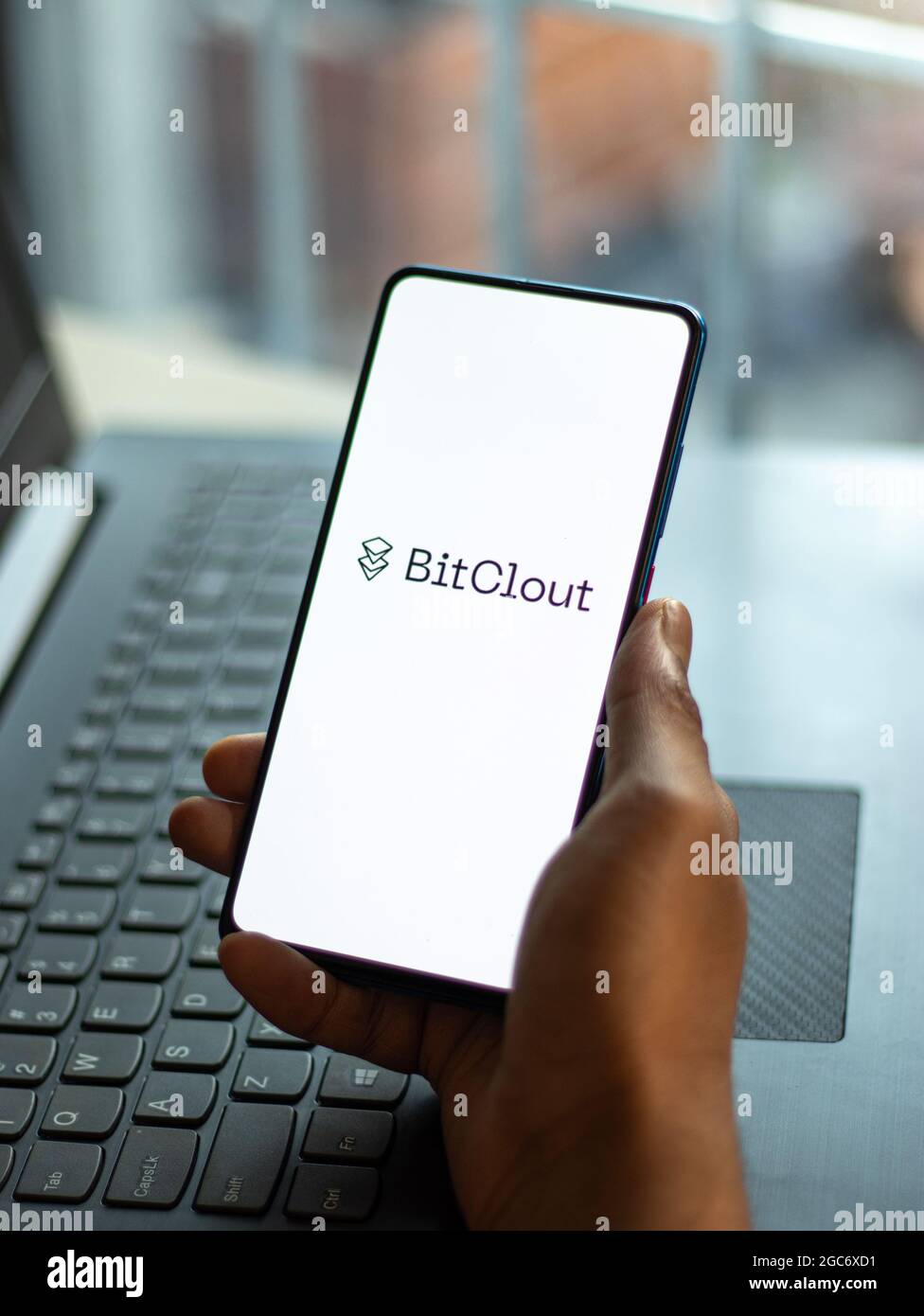 Assam, India - August 6, 2021 : Bitclout logo on phone screen stock ...