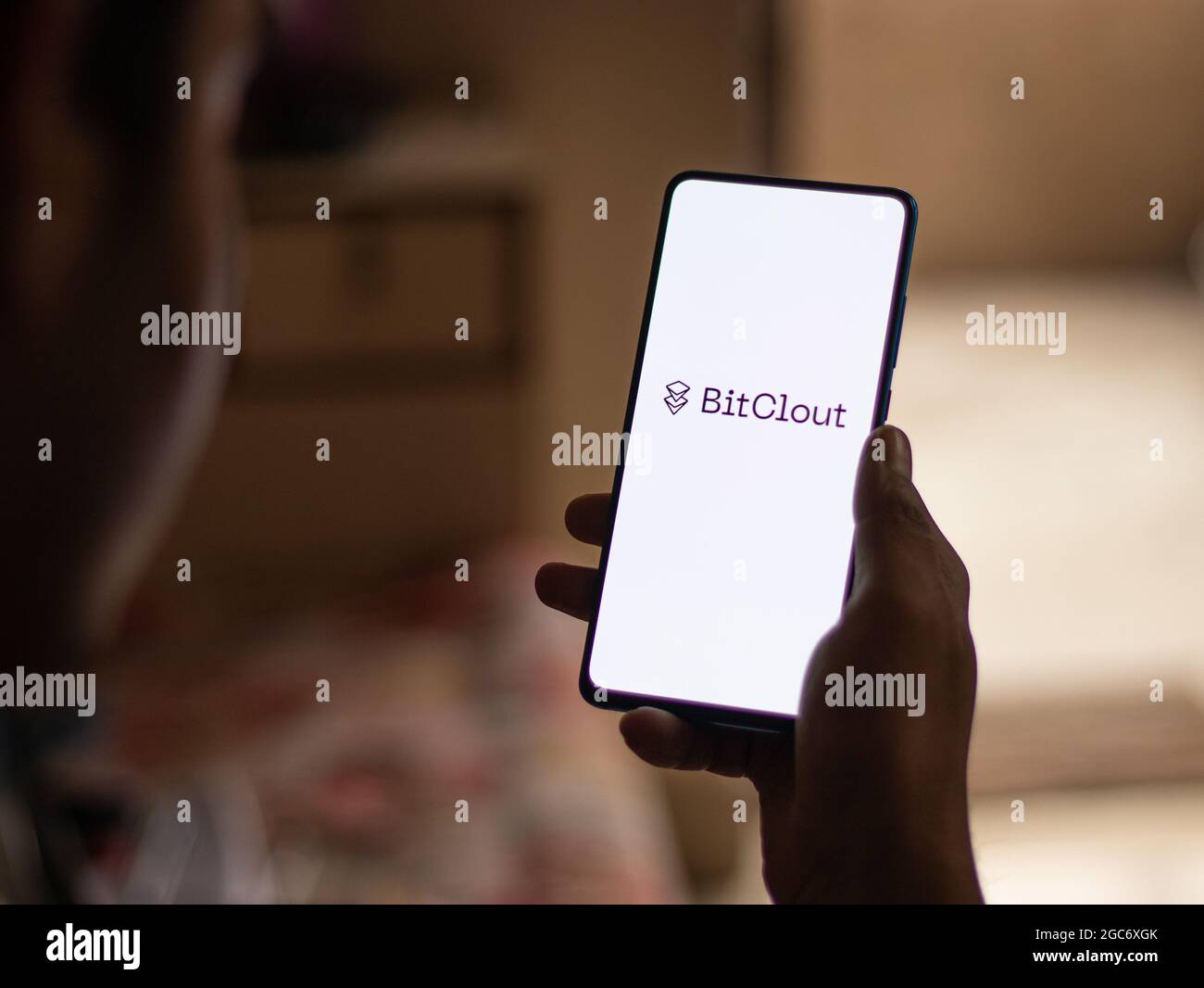 Assam, India - August 6, 2021 : Bitclout logo on phone screen stock ...