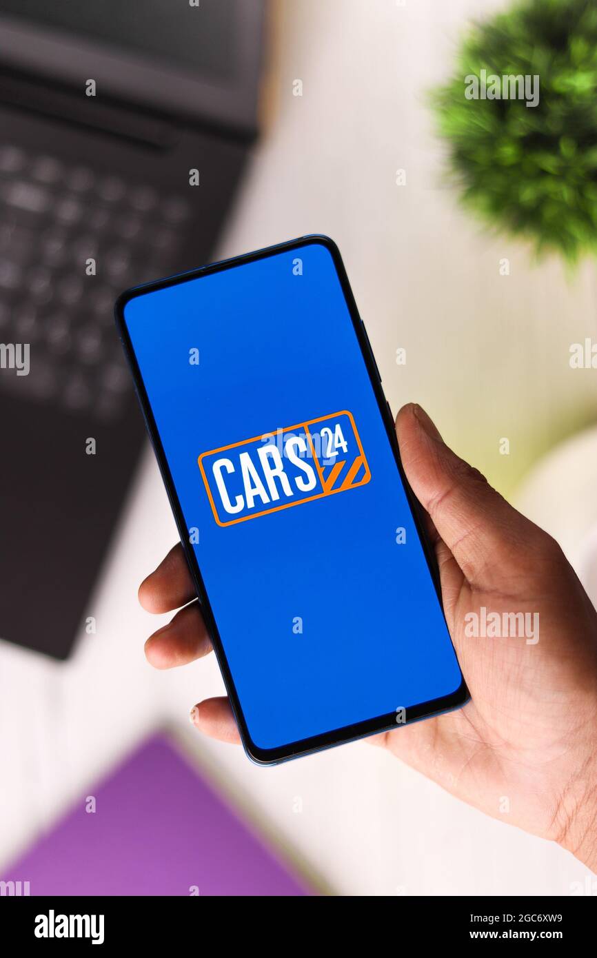 Assam, India - August 6, 2021 : CARS24 logo on phone screen stock image ...
