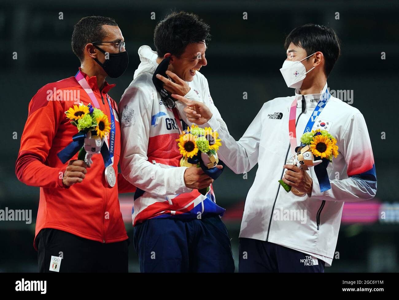 Joseph Choong of Great Britain celebrates a gold medal following ...