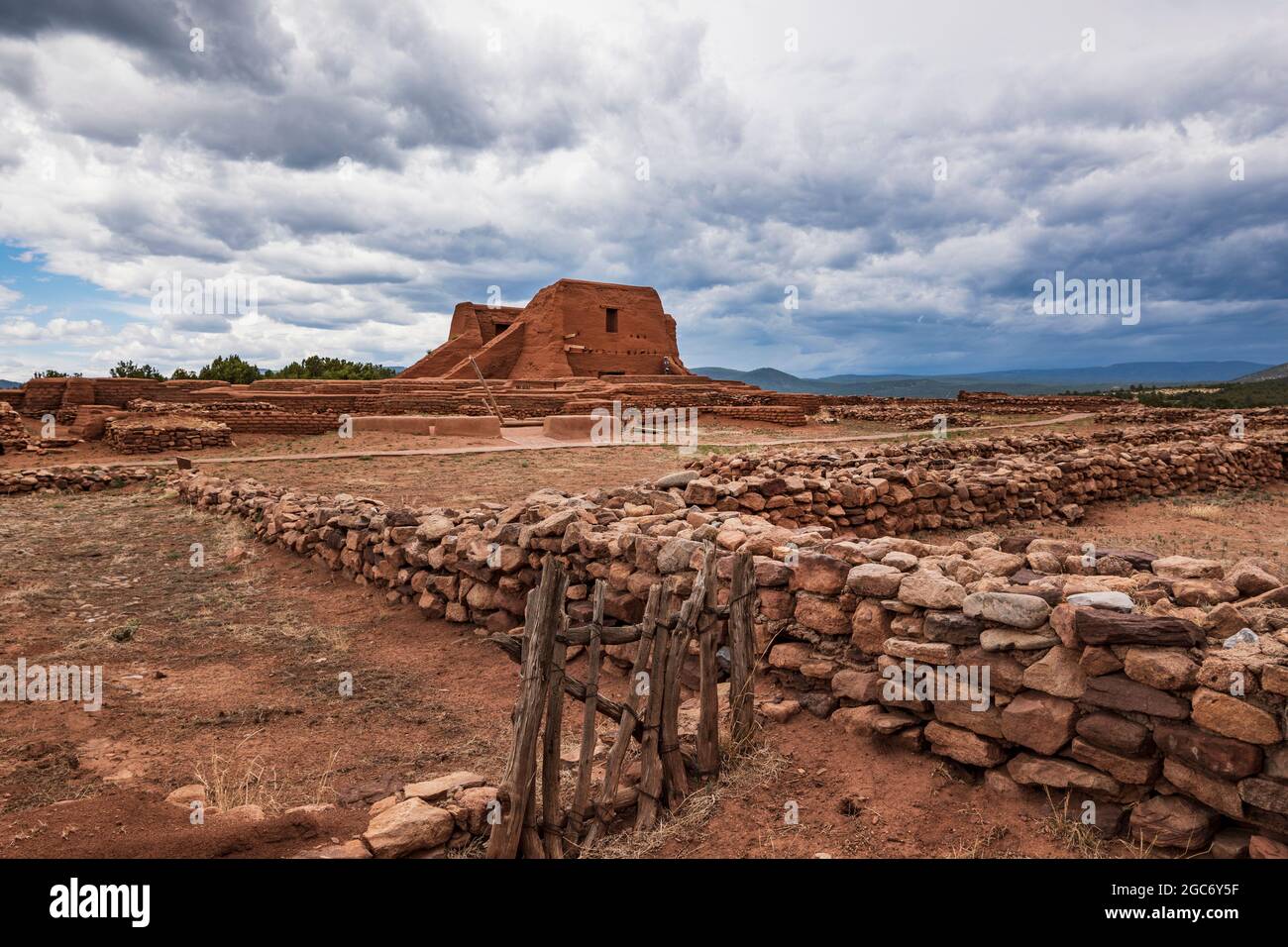 Usa, New Mexico, Pecos, Ruins of mission church in Pecos National ...