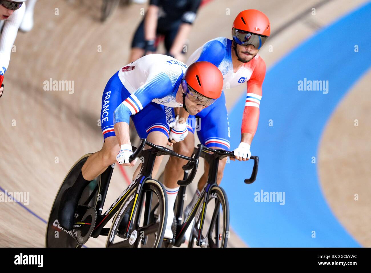 Donavan Grondin and Benjamin Thomas of Team France (FRA) riding, on ...