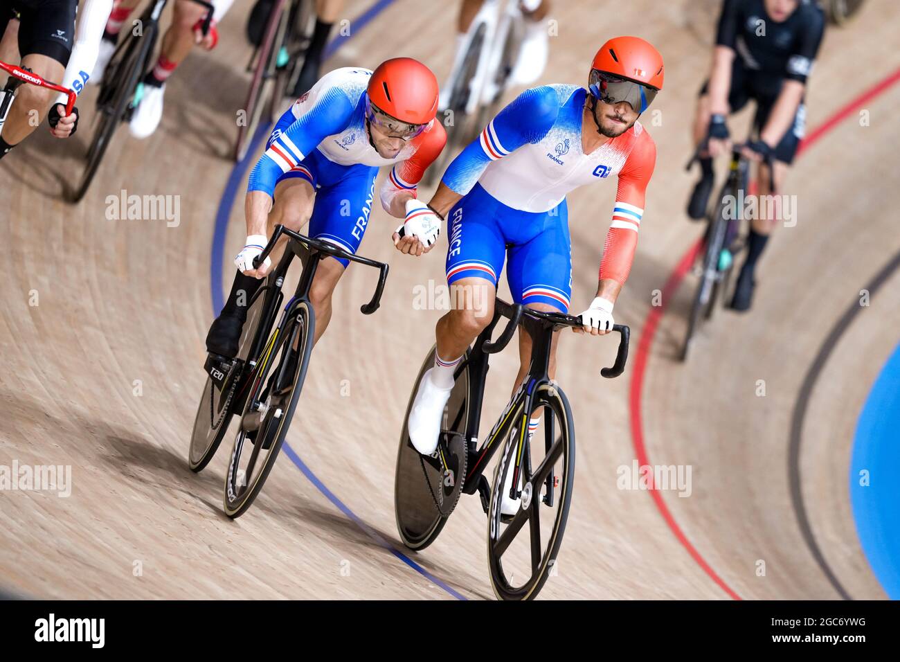 Donavan Grondin and Benjamin Thomas of Team France (FRA) riding, on ...