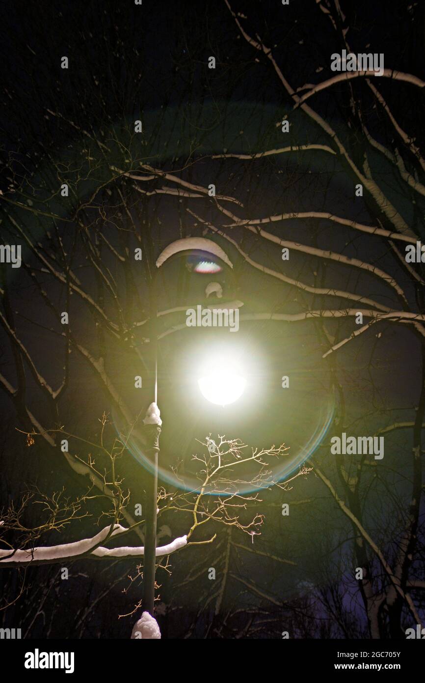 Lamp post.He illuminates in the darkness Stock Photo - Alamy