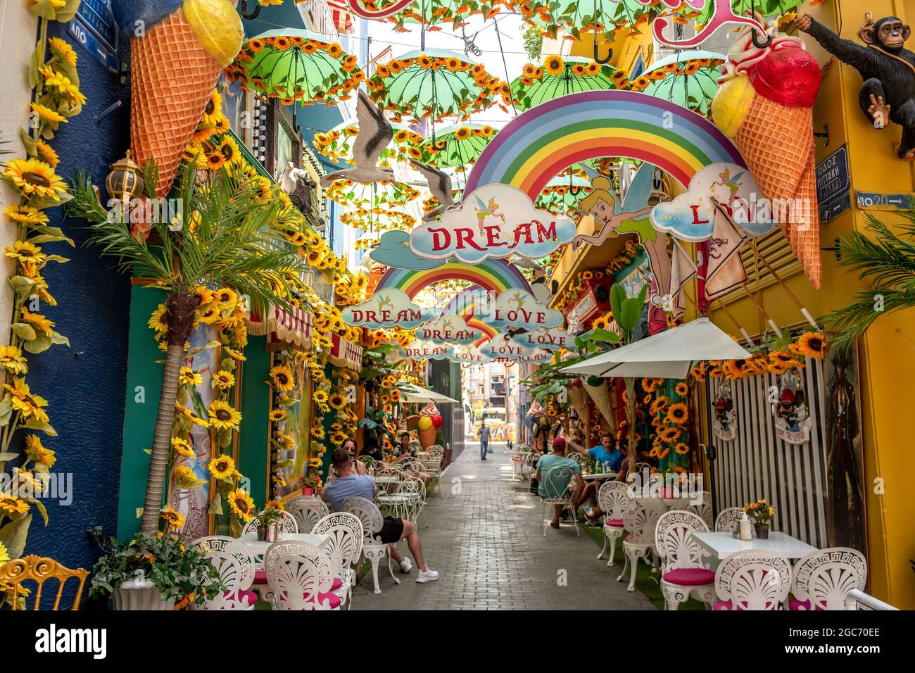 Athens, August 3rd 2021: The Psyrri district of Athens Stock Photo - Alamy