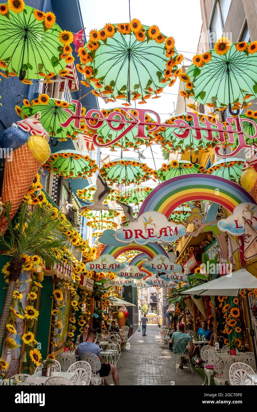 Athens, August 3rd 2021: The Psyrri district of Athens Stock Photo - Alamy