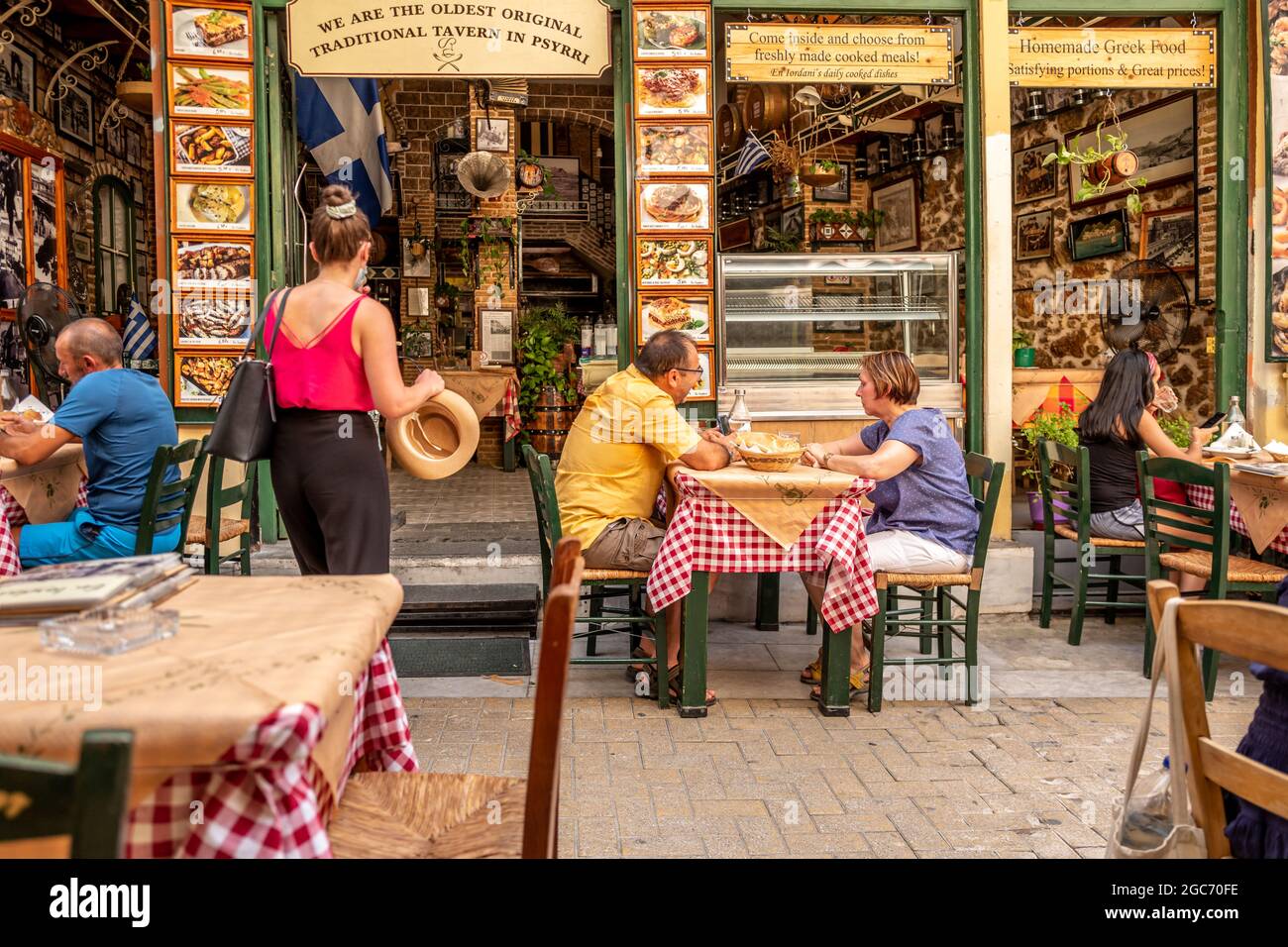 Athens, August 3rd 2021: The Psyrri district of Athens Stock Photo - Alamy