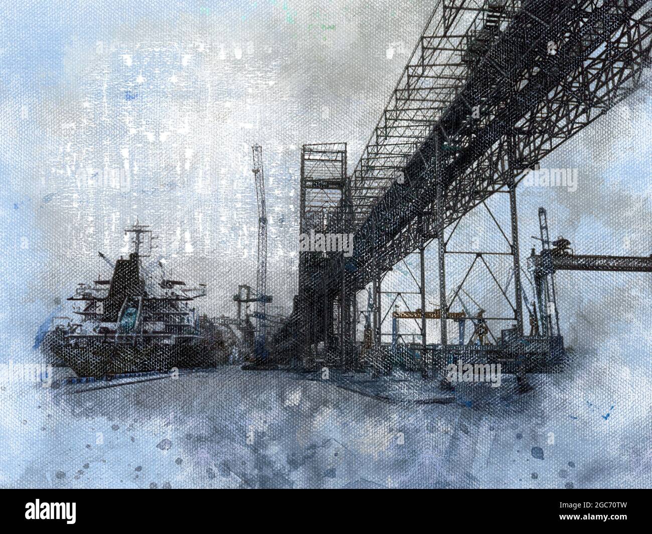 Loading ship painting hi-res stock photography and images - Alamy