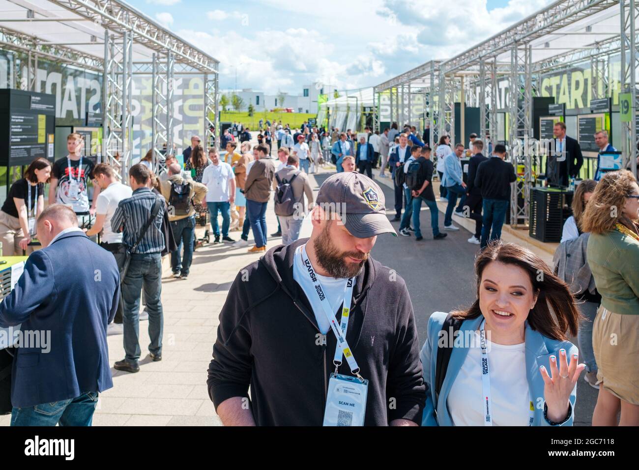 Open air technology exhibition in park Stock Photo - Alamy