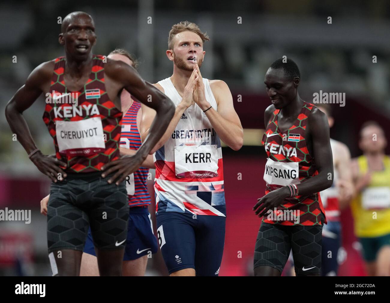 Great Britain's Josh Kerr waits for the result to be confirmed before ...