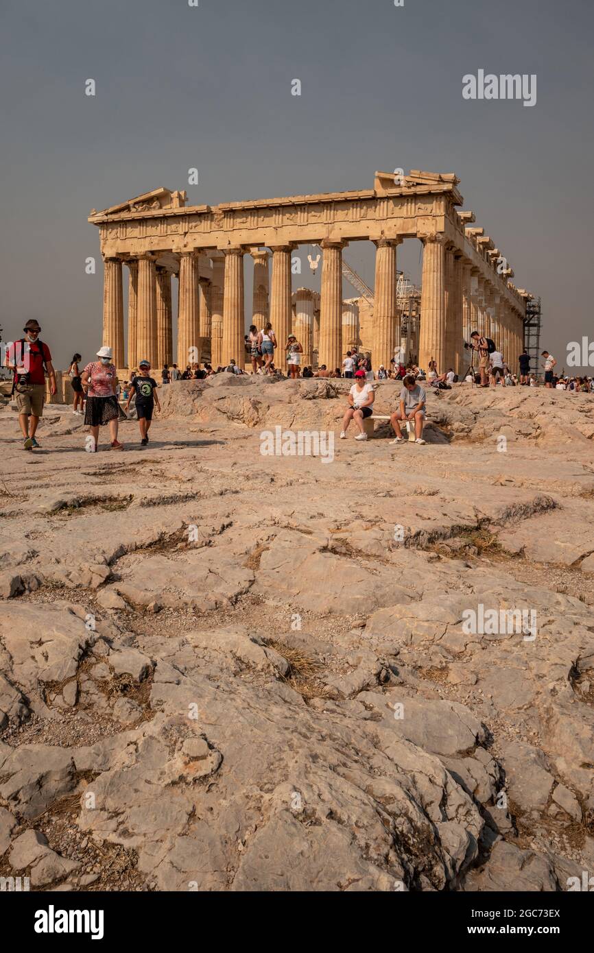 Athens, August 4th 2021: The Parthenon in Athens Stock Photo - Alamy