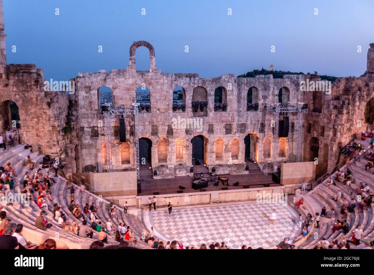Athens, August 4th 2021: The Odeon of Herodes Atticus amphitheatre in ...