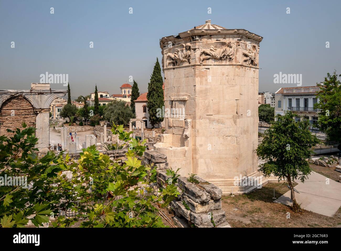 Athens, August 5th 2021: The Tower of the Winds in Athens Stock Photo ...