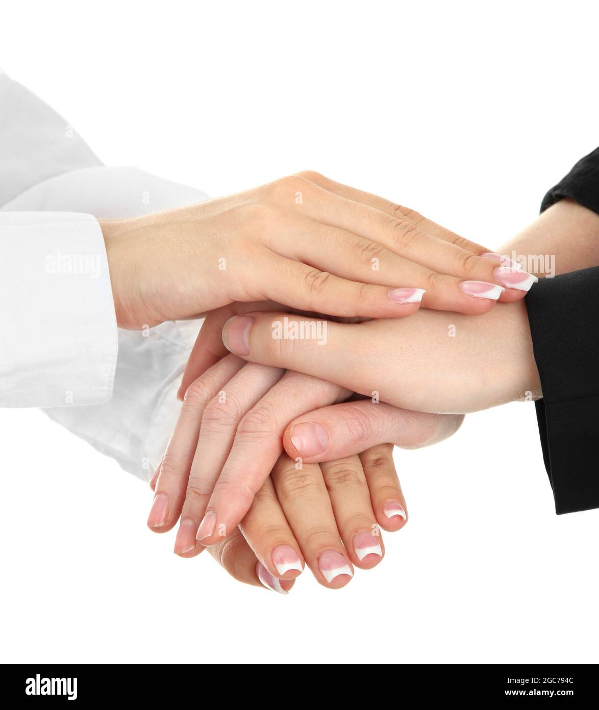 United hands, isolated on white Stock Photo - Alamy