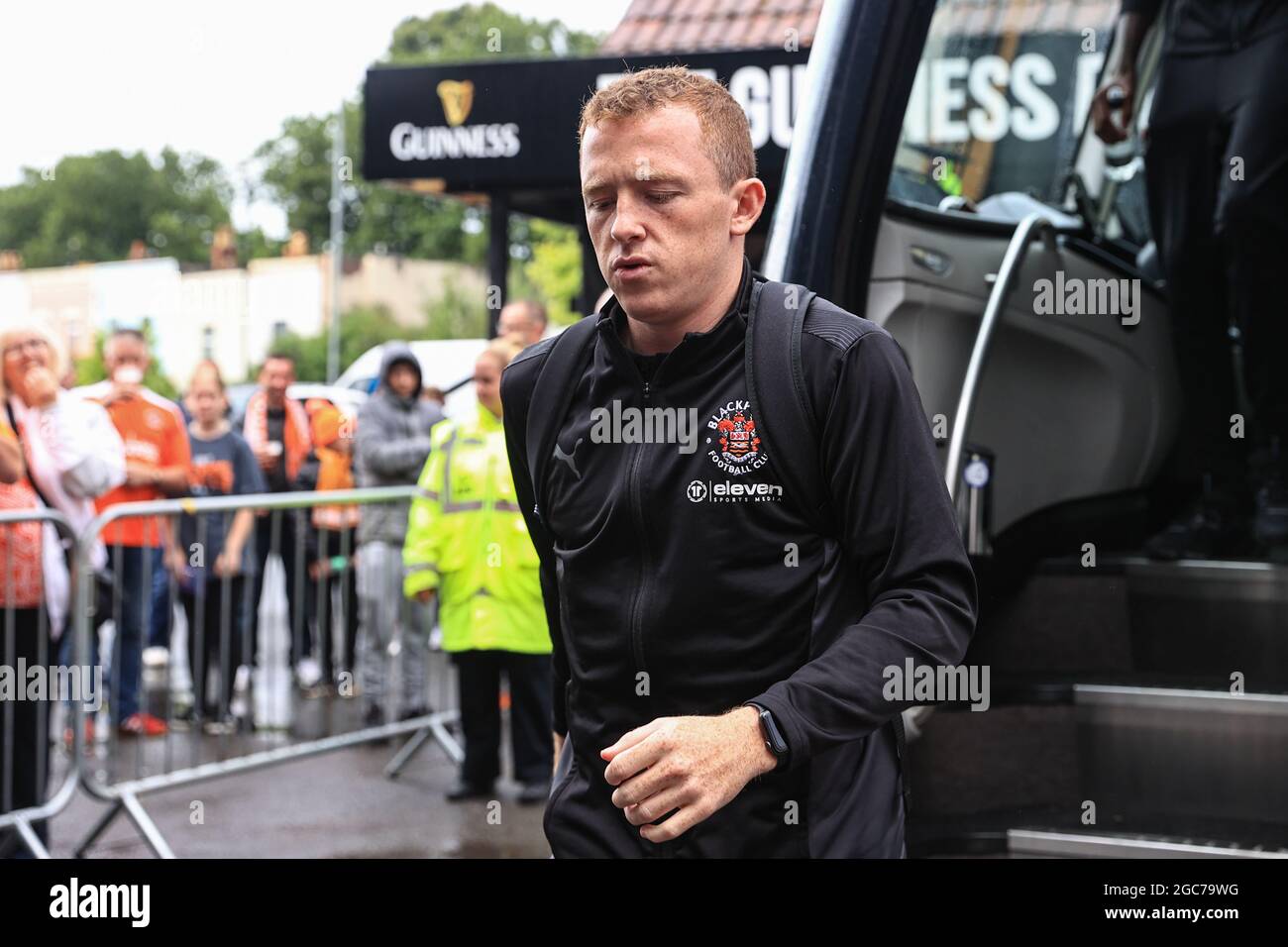 Shayne Lavery #19 of Blackpool arrives at Ashton Gate Stock Photo - Alamy