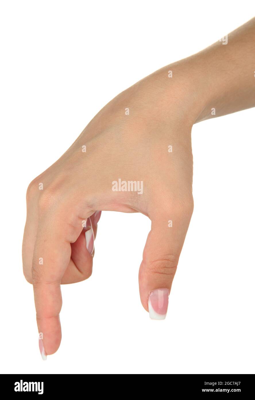 Finger Spelling the Alphabet in American Sign Language (ASL). Letter Q ...