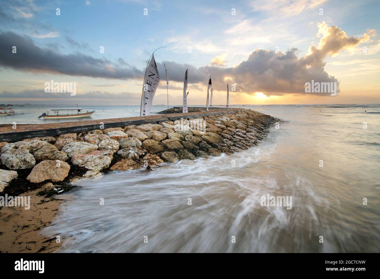 a walkway over a body of water Stock Photo - Alamy